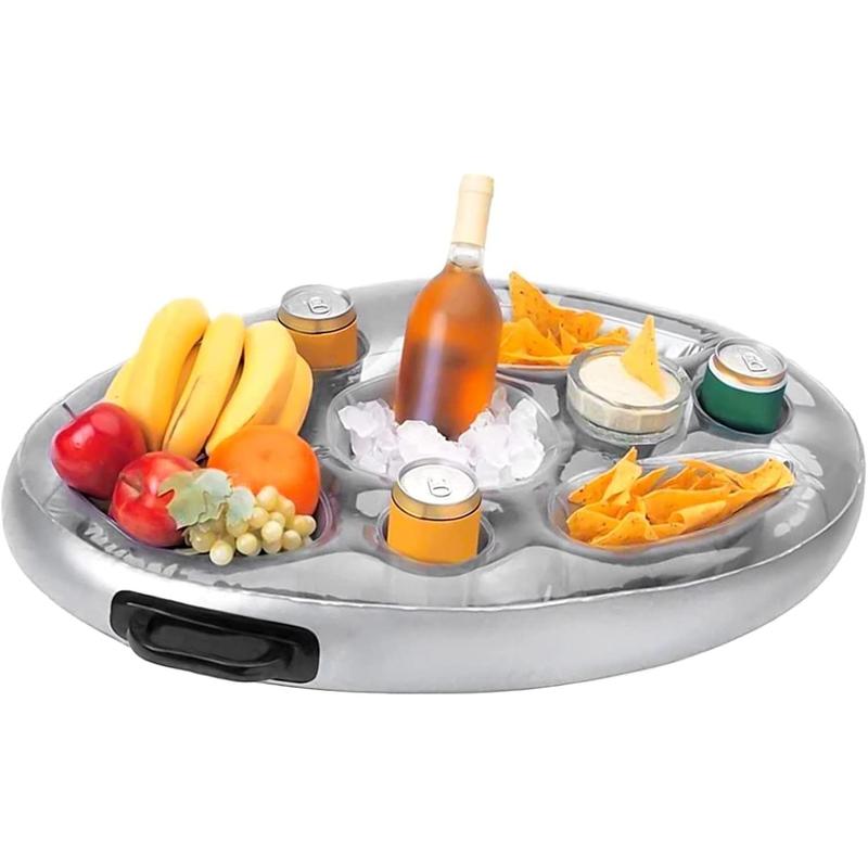 Inflatable Floating Drink Holder, 8 Holes Pool Food Drink Tray ...