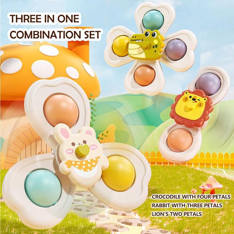 3Pcs Set Baby Spinner Toy Kids Bath Toys Cartoon Suction Cup - TikTok ...