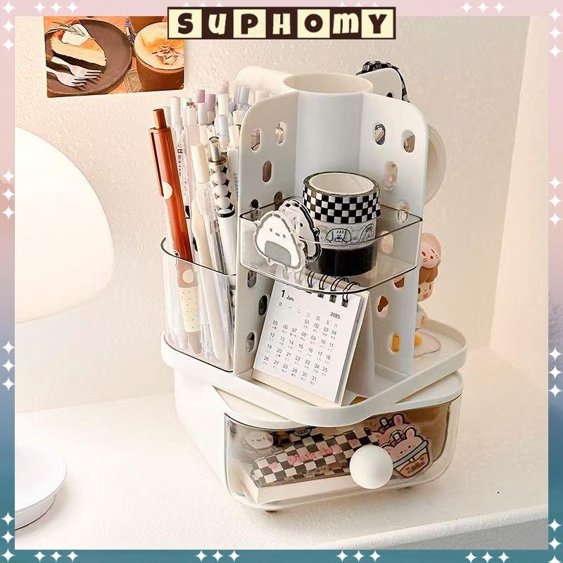 Berputar Kotak Pensil Meja Laci Mini Kotak Alat Tulis Desktop Organizer ...