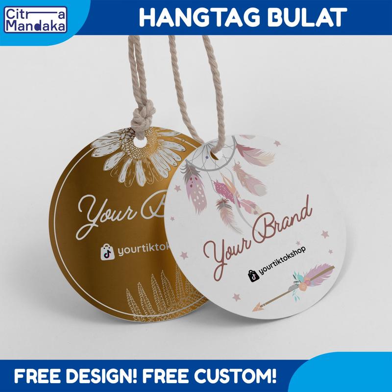Hang Tag Label Custom Cutting Bulat Label Brand Produk Hampers - Shop ...