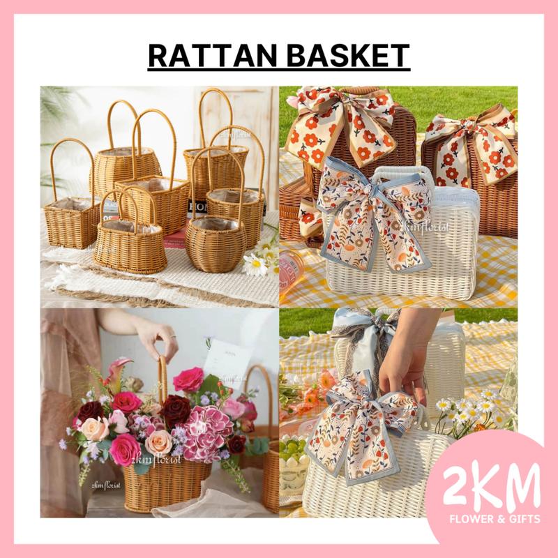 KOTAK BUNGA RATTAN Weaving Rotan Rotan Penyimpanan Buah Baku - TikTok ...