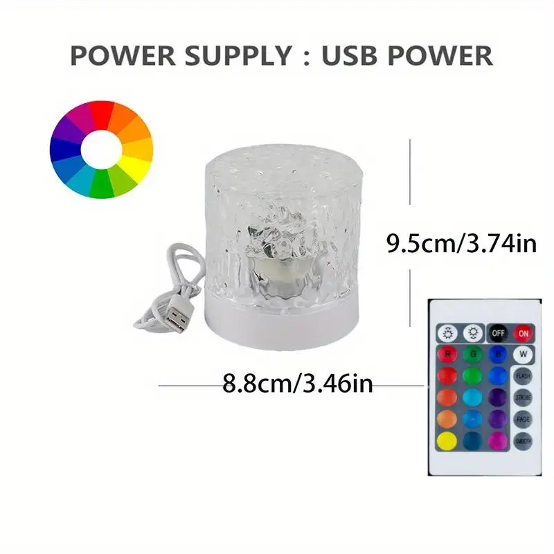 Rotating Water Pattern LED Night Light, 1 Piece Color-Changing Flame ...