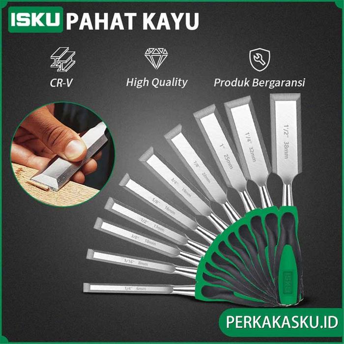 Promo ISKU Pahat Kayu Set Wood Chisel Set Tatah Ukir Kayu 6-32mm Alat ...