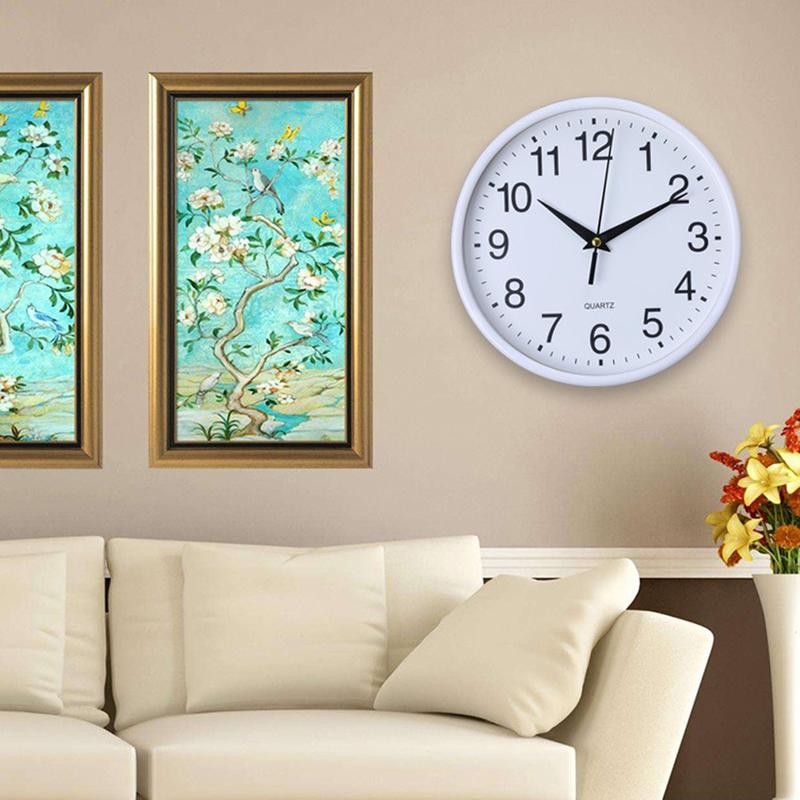 Basic Indoor 20cm Black Round Modern Wall Clock Decor Decorative ...