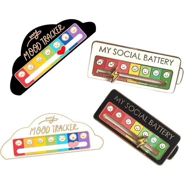 Social Battery Slider Pin My Social Battery Mood Brooch Pin Mood ...