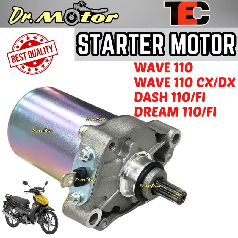 WAVE110 DASH 110 V1 WAVE CX ALPHA DX DASH110 STARTER MOTOR ASSY ...