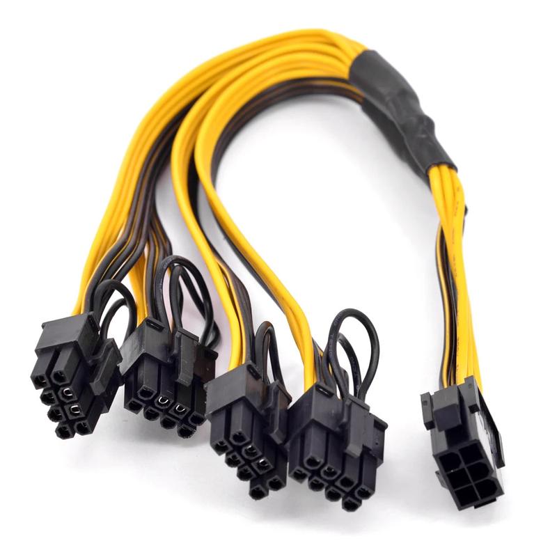 PCIe GPU 6pin 1 to 4 Way 6+2Pin Female to Male Extension Cable - TikTok ...
