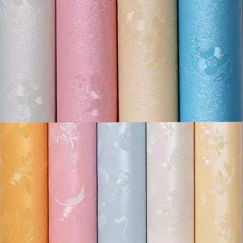 Wallpaper Sticker Dinding Polos Emboss Bunga Mawar - Shop | Tokopedia