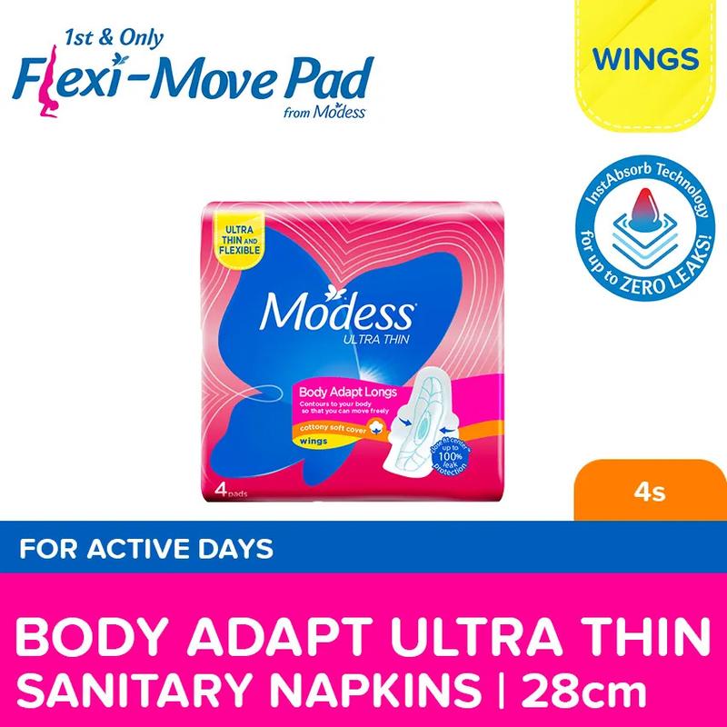 Modess Long Ultra Thin Body Adapt with Wings Sanitary Napkin - TikTok ...