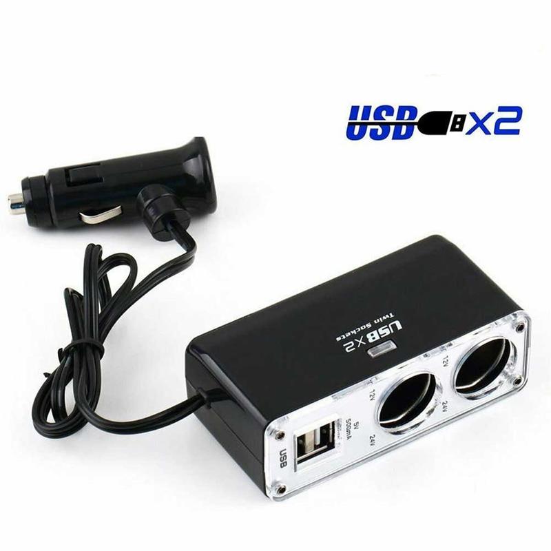 Penyesuai Soket Kuasa Kereta, 2 Hala, Pengecas Dwi Port USB - TikTok ...