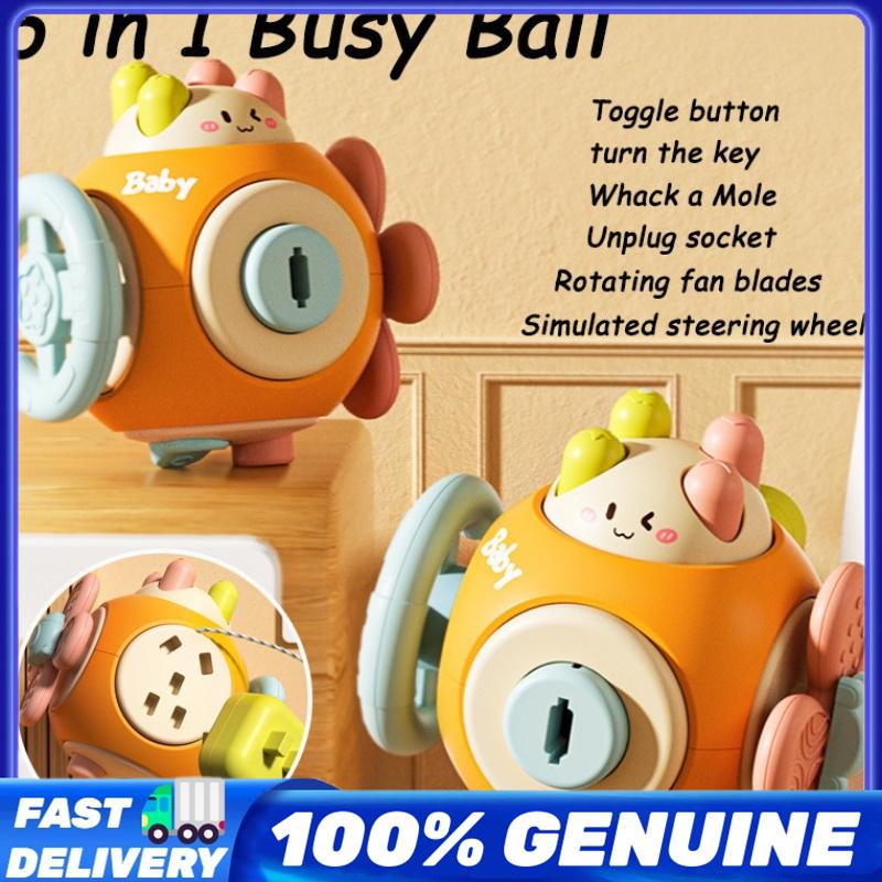 6in1 Baby Busy Ball Early Education Manhattan Hand Grasping Ball ...