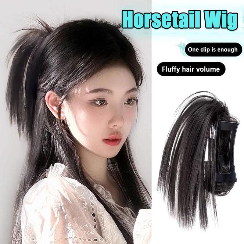 Clamping Clip Wig Fluffy Lazy Wind Half Tied Horse Spicy Gir - TikTok ...