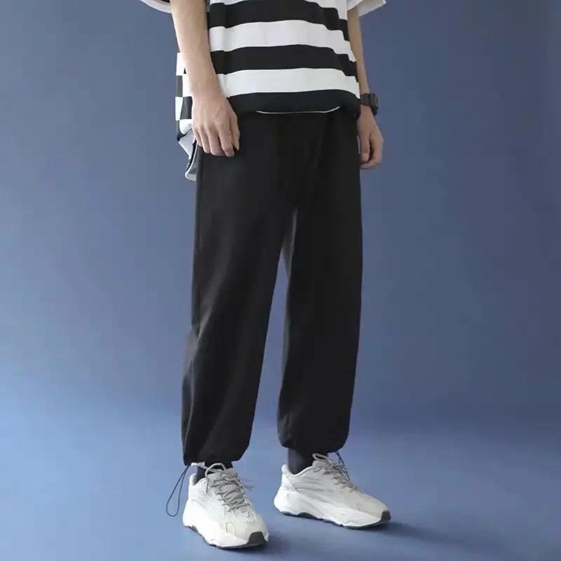 2023 Summer Men's Loose-fit Drawstring Bloomers Wide-leg Straight-leg ...