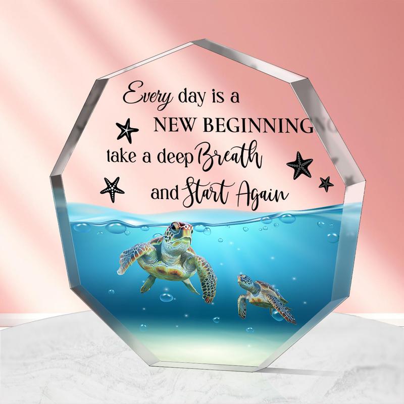 Blue Sea Turtle Artwork Plaque - Vibrant Acrylic Decor - Perfect ...