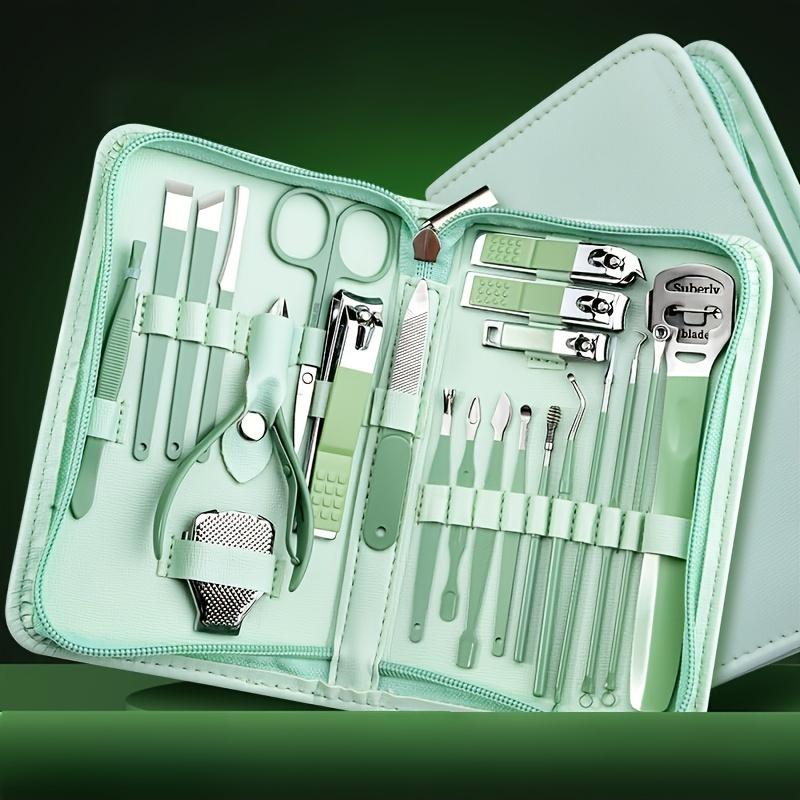 Nail Clippers Manicure Tool Set, With Portable Travel Case, Cuticle ...
