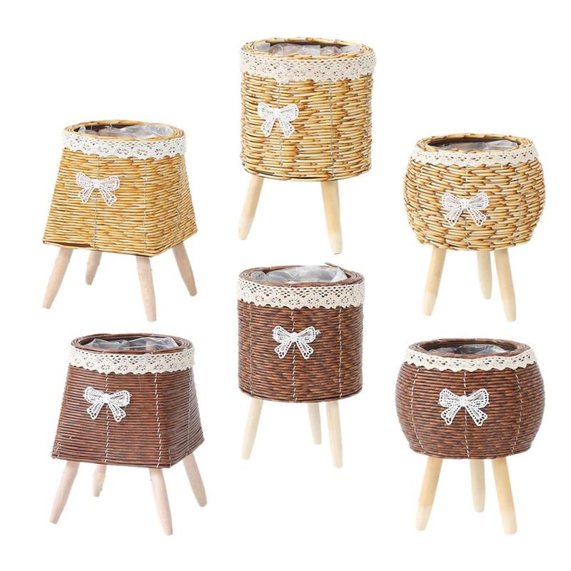 Bakul Tumbuhan dengan Kaki, Pasu Bunga, Kaki Berdiri Kayu, Sesuai ...