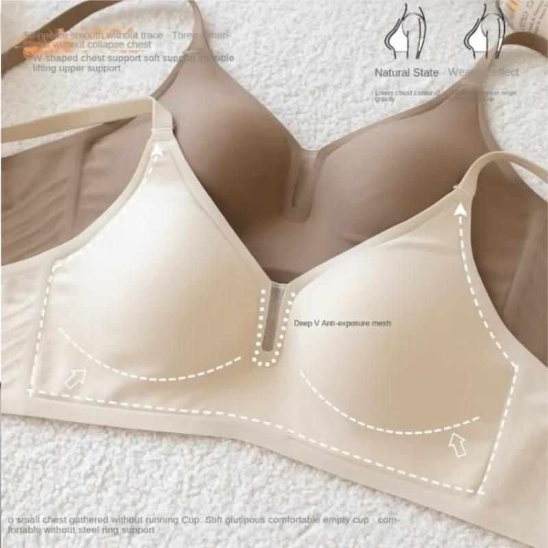 Push Up Bra For Women Seamless One-piece Fixed Cup Bralette Jelly ...
