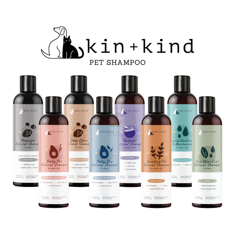 Kin+Kind Natural Pet Shampoo & Conditioner For Cats & Dogs 12oz ...