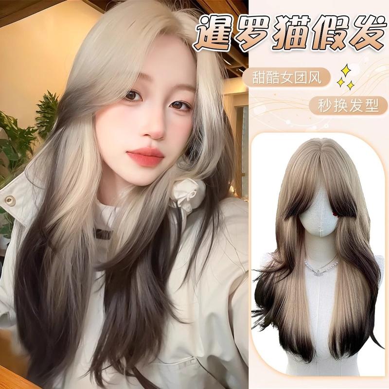 Siamese Kitten Girls' Long Hair Cos Mid-Length Golden Gradient - TikTok ...