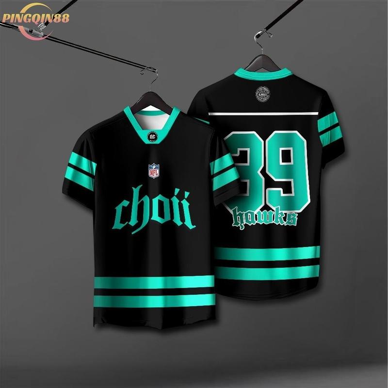 Jersi Edisi NFL, 2024, Baju t-shirt Lelaki, Lengan Pendek, Kolar ...