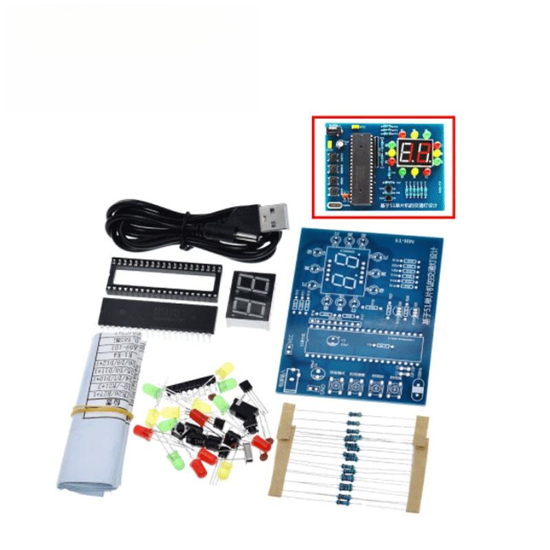 Kit Lampu Trafik Mikropengawal, Modul Elektronik, 51 Cip Tunggal ...