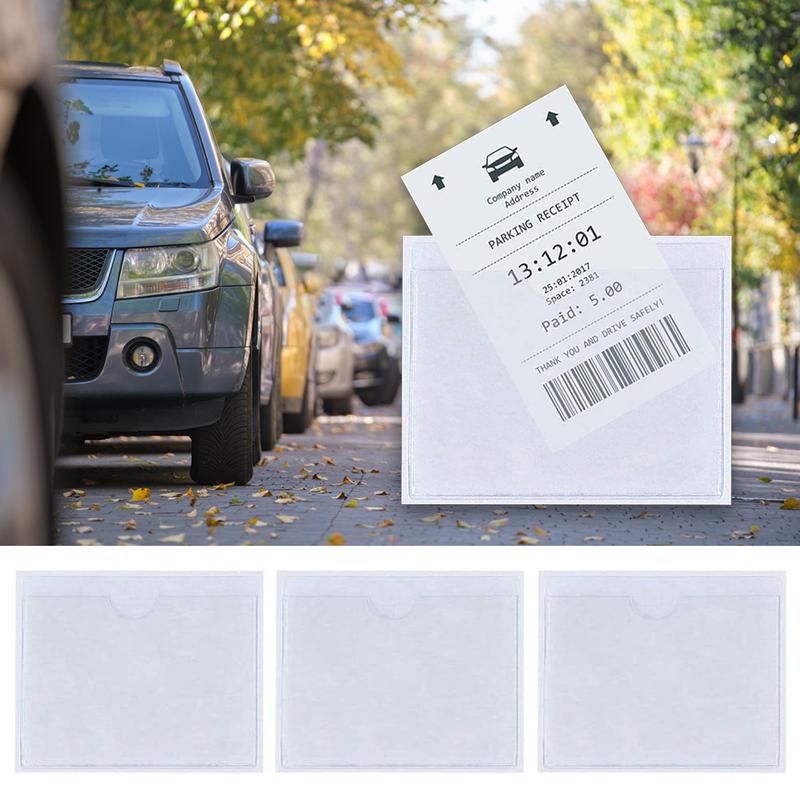 Self-Adhesive PVC Clear Car Windshield Ticket Card Holder Parking ...