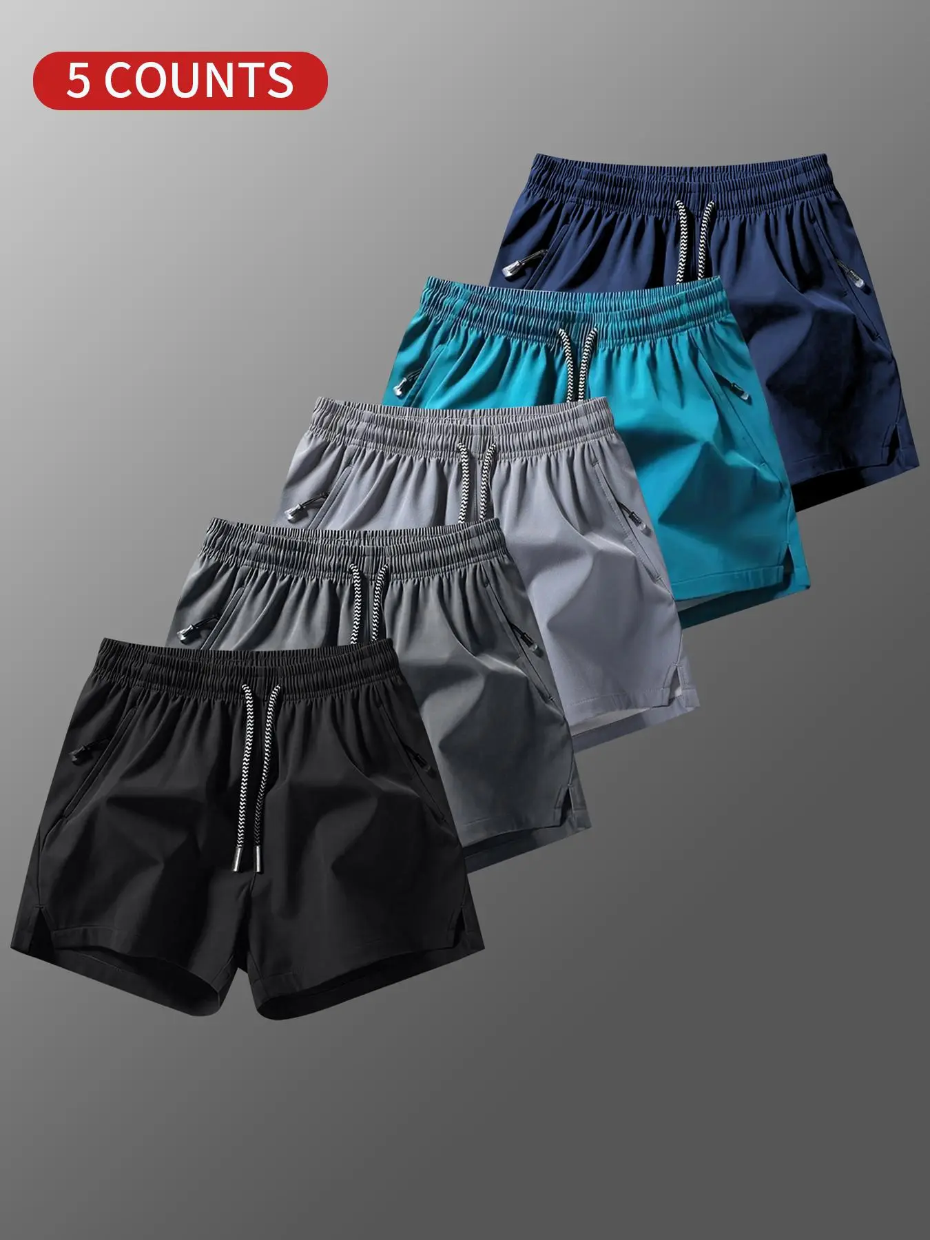 2pcs Men's Drawstring Waist Cargo Shorts Plain Casual Cargo Shorts, For ...