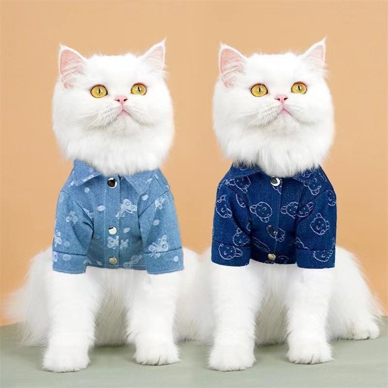 Fashion Dog Denim Shirt Winter Pet Jean Jacket for Cats - TikTok Shop ...