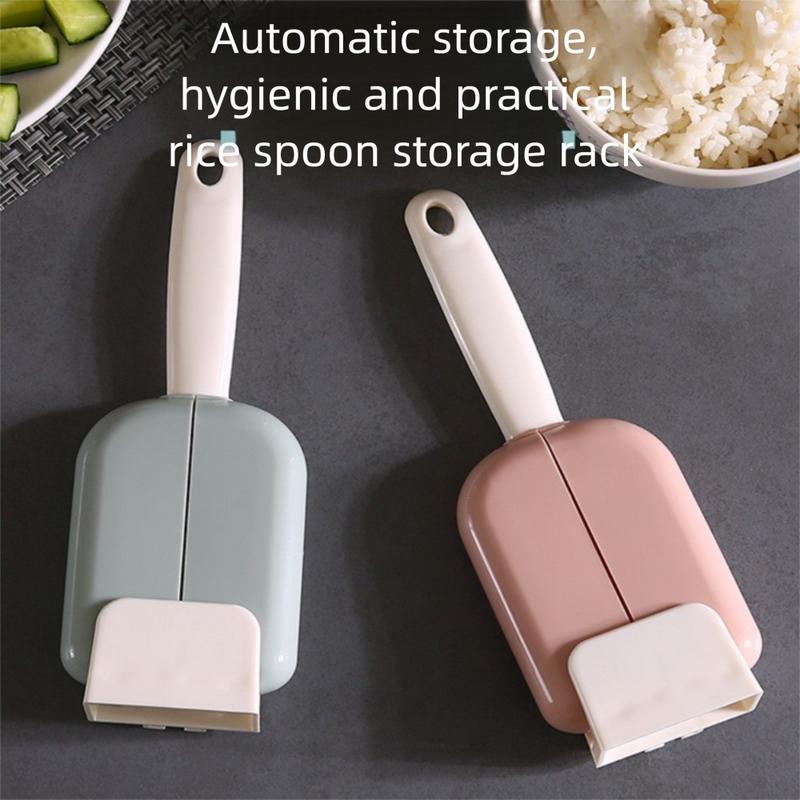 Creative Standing Rice Spoon Holder Plastic Non-Stick Surfac - TikTok ...