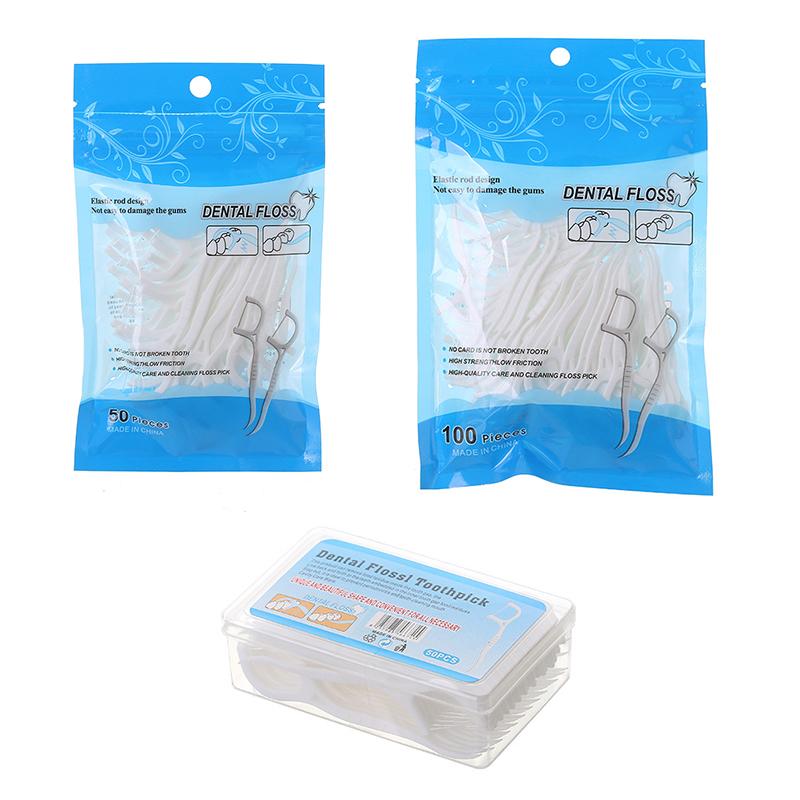 50/100pcs Boxed Disposable Floss Flosser Picks Oral Care Tooth - TikTok ...