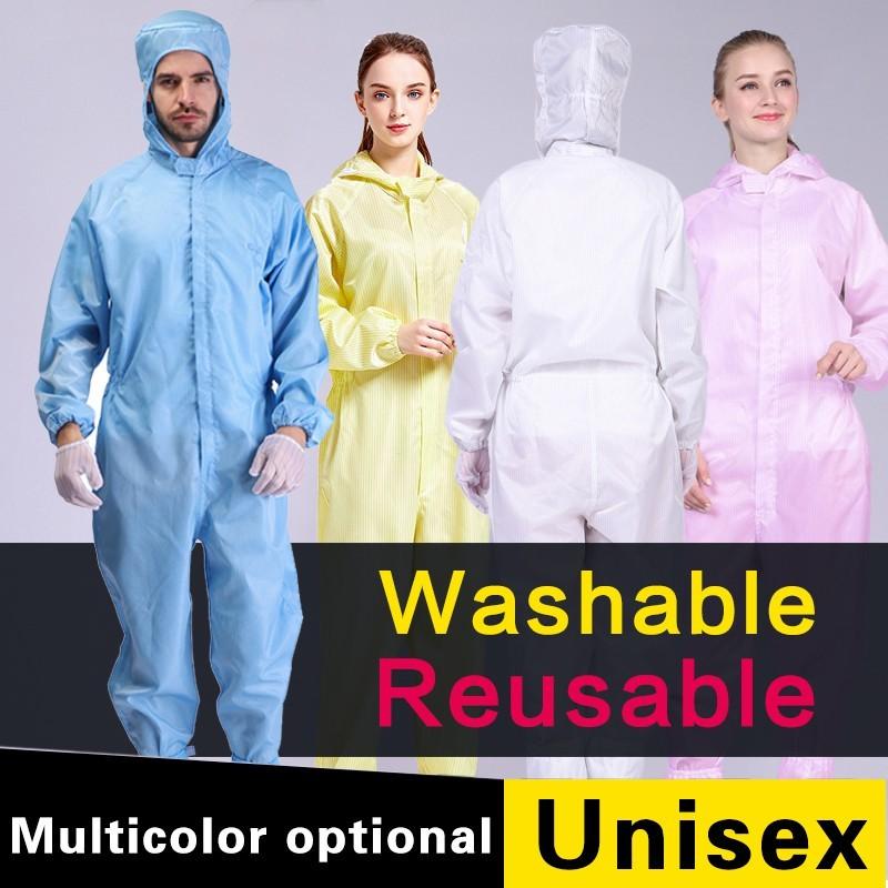 [Uhome]Anti Static Suit ESD Jumpsuit PPE Coverall Washable Clean ...