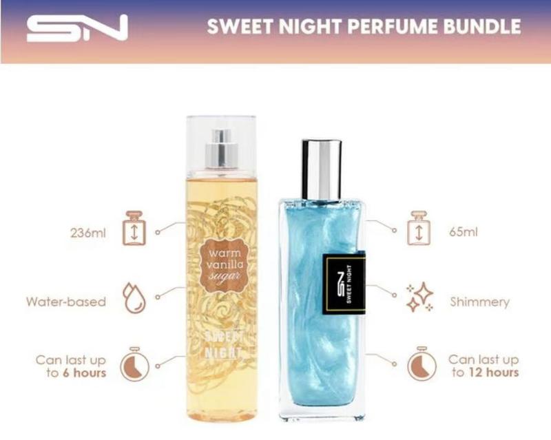 SN Sweet Night Perfume (Blue man 75ml+ Warm Vanilla 236ml ) Body ...