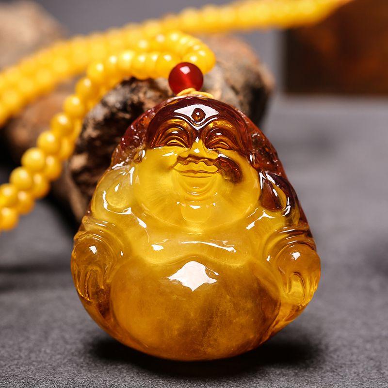 Amber Beeswax Pendant, Rough Stone Beeswax Big Belly Maitrey - TikTok ...