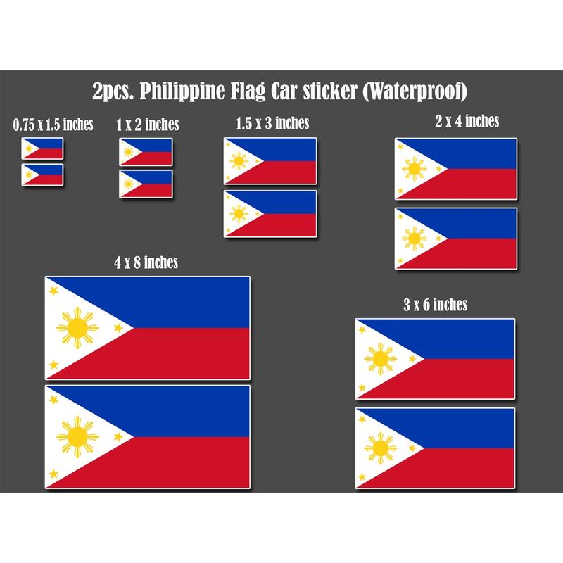 2pcs Philippine Flag PH Car Decal Sticker (Waterproof) - TikTok Shop ...