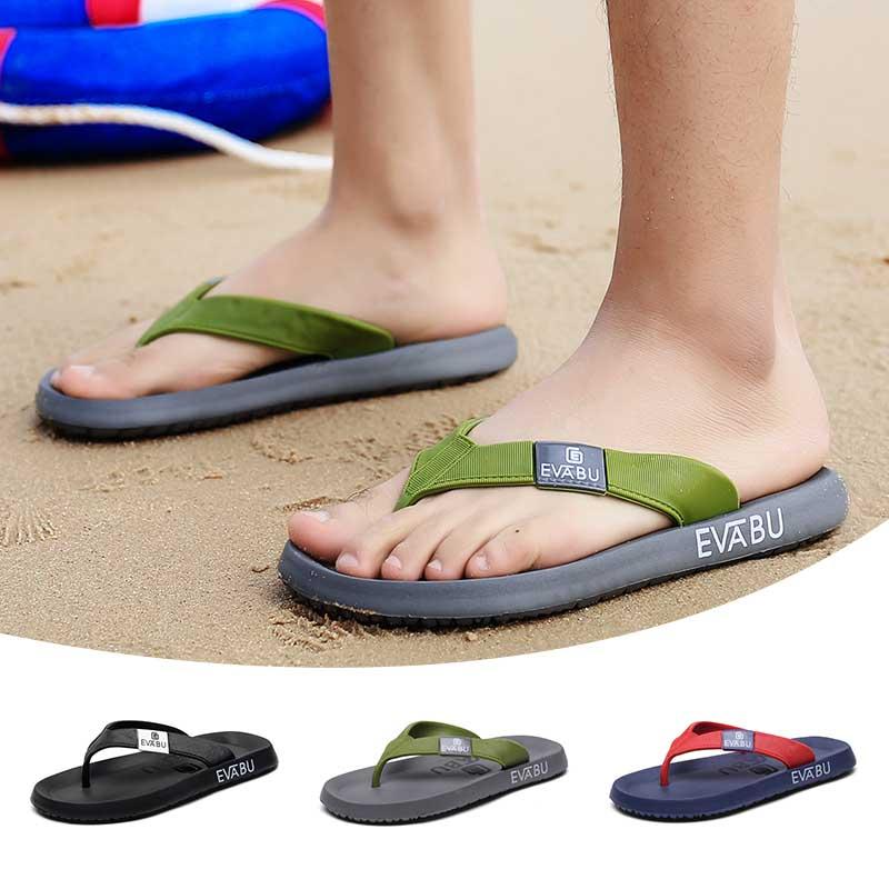 Summer simple men flip flops light Eva beach shoes casual anti slip ...