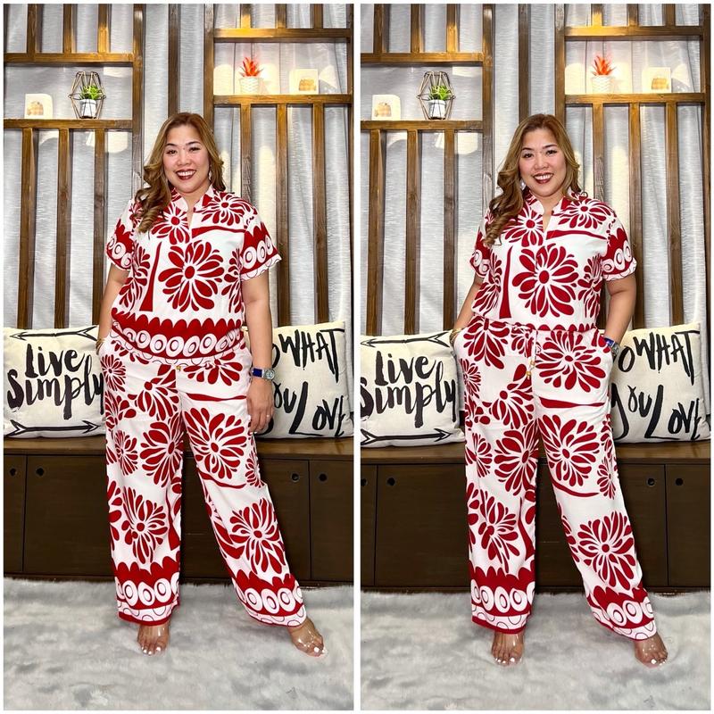 NINA Chinese Collar Square Pants Terno for Women - Lightweight - TikTok ...