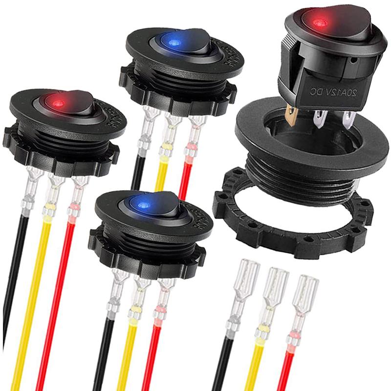 Suis Rocker Togol Hidup / Mati, 1 Set, 12V, Bentuk Bulat, 3 Pin ...