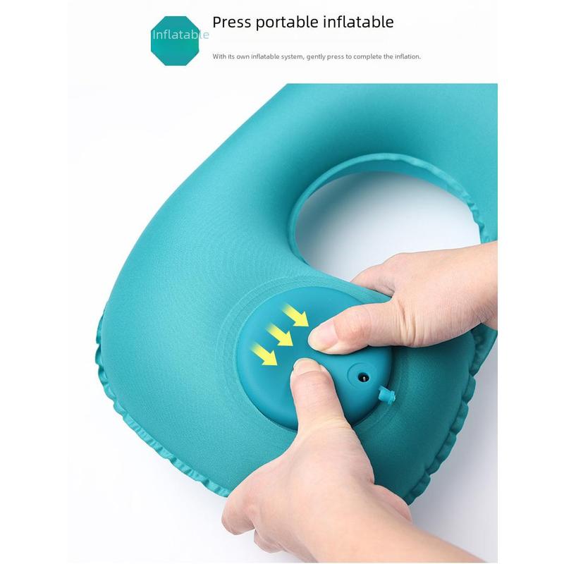 Inflatable U Pillow Press Type Inflatable Pillow Travel Portable ...