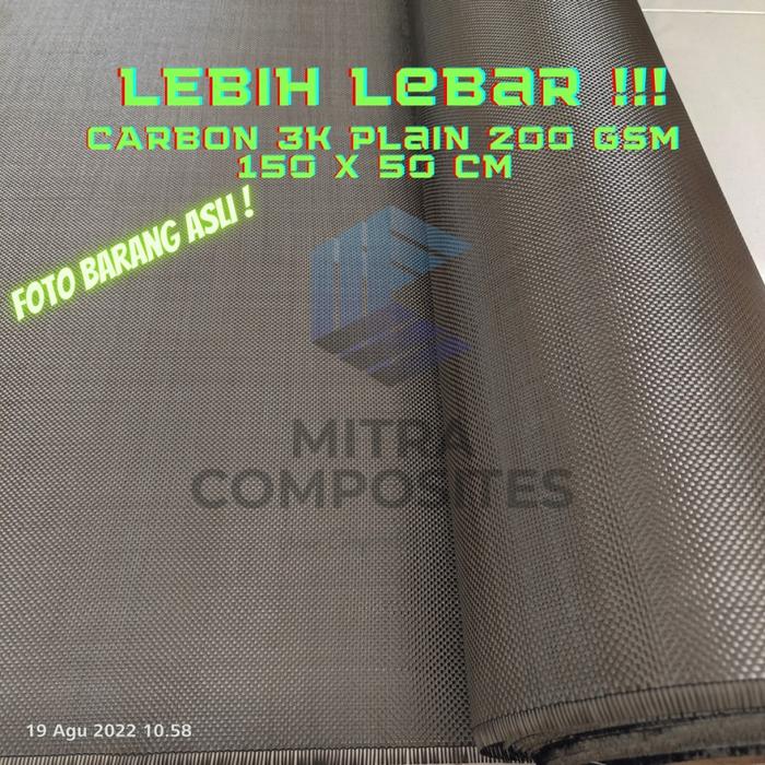 Jual Serat Carbon Karbon Murni 3K 200gsm Plain Weave Not Kevlar Fiber ...