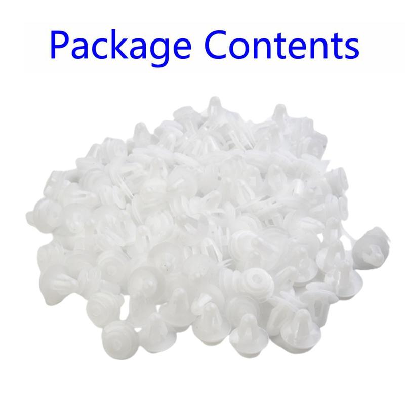 100 Pcs White Plastic Rivet Retainer Push Type Clip 9mm Hole - TikTok ...