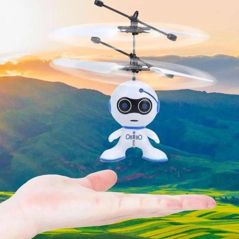 Plastic Flying Sensor Robot Toys Glowing Helicopters Flying Toy ...