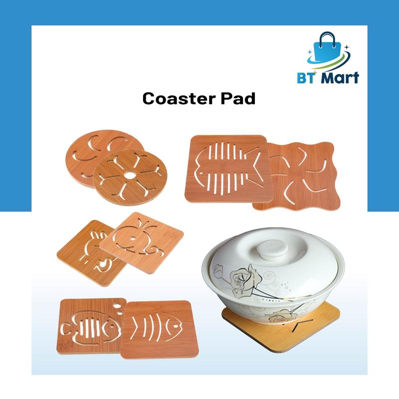 Cute Design Coaster Pad Fibre Wood Cup Board Anti-Heat Table - TikTok ...
