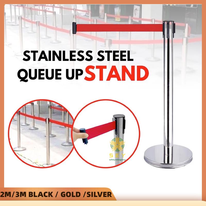 【Local shipment】Stainless Steel Queue Up Stand Retractable Belt ...