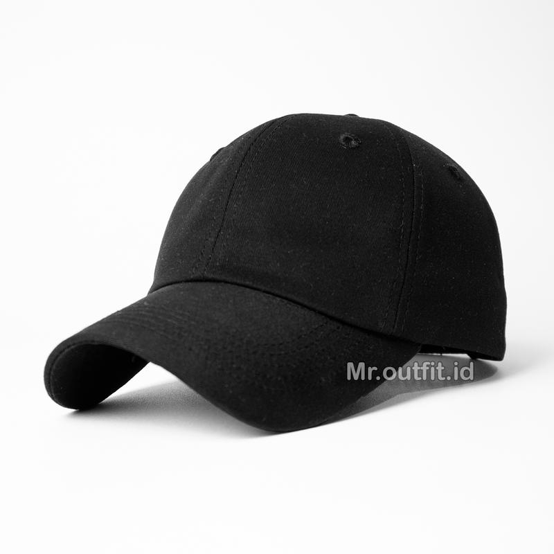 Topi Polo Caps hitam polos original | Bahan Rafel Denim Tebal kokoh dan ...