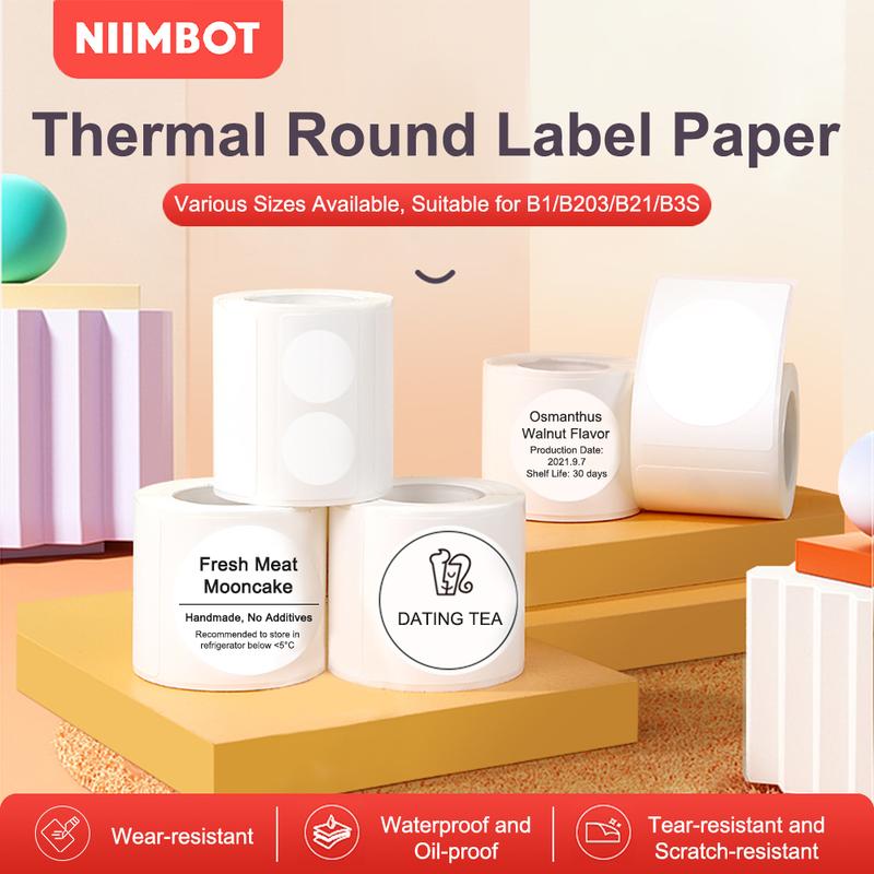 Niimbot Round White Label Stickers Compatible With B21/ B3S/ - TikTok ...