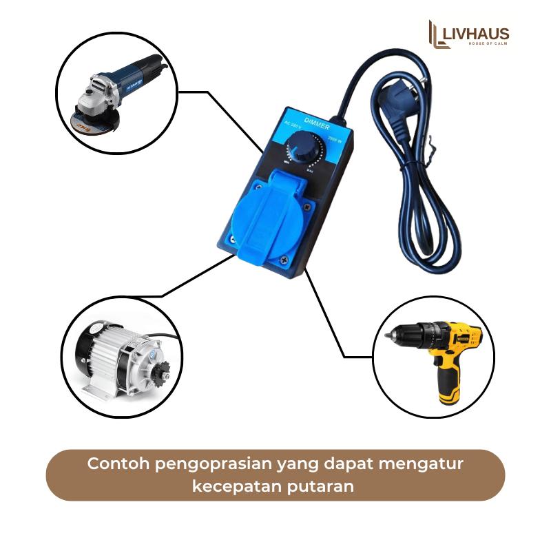 Dimmer Speed Control 2000W Pengatur Kecepatan Gerinda Dimmer Gerinda ...