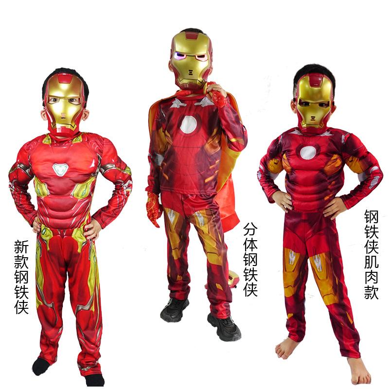 New Halloween Iron Man Children's Muscle Costume Cosplay Costume ...