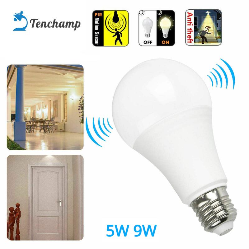 Tenchamp E27 LED Light Bulb 5W 9W Smart Automatic Light Emergency Lamp ...
