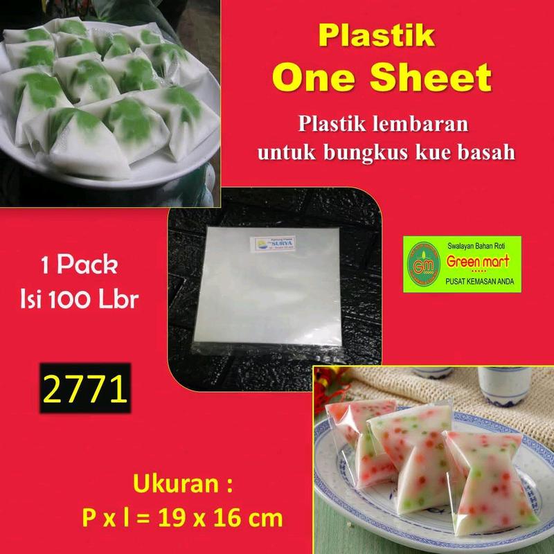Plastik One Sheet Lembaran Plastik Bungkus Kue Bugis Jajan Pasar 19 x ...