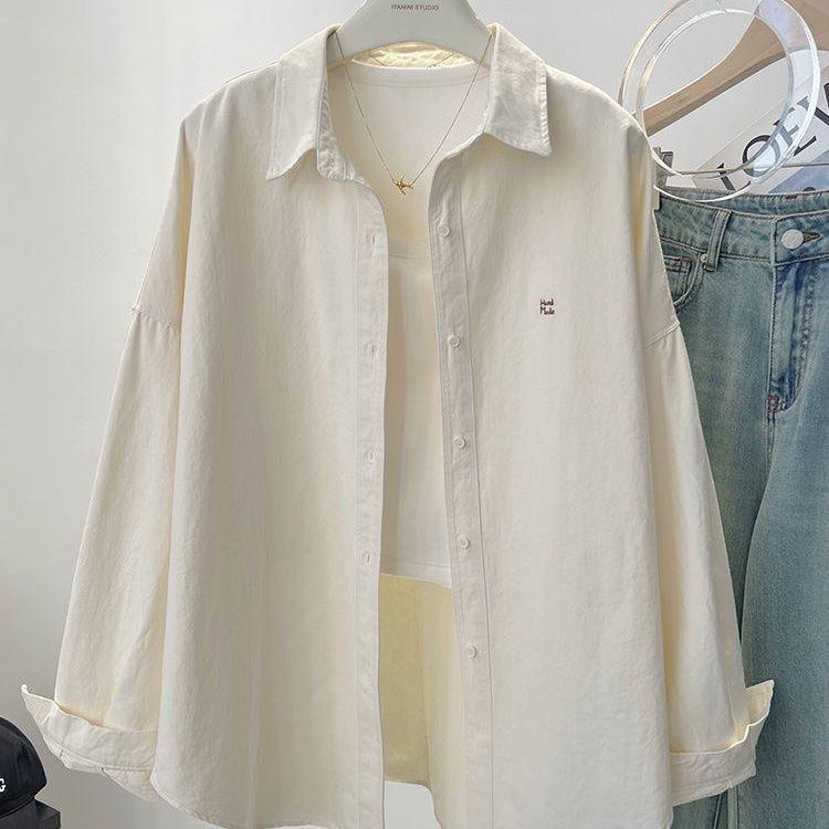 Baju Musim Bunga, Longgar, Gaya Korea, Bersulam, Lengan Panjang ...